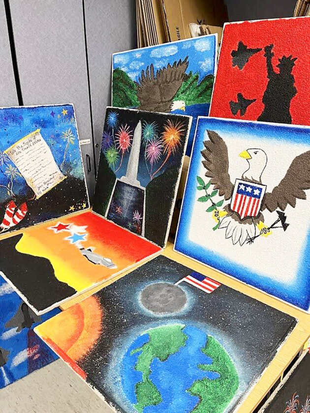 Works of heart: Penn Cambria students paint ceiling tiles to brighten ...
